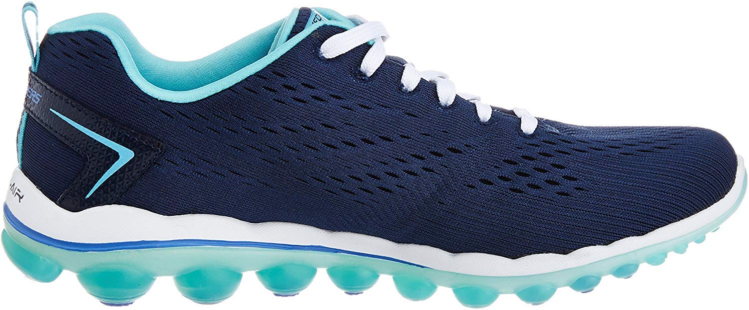 Skechers Sport Women's Skech Air 2.0 Run High Fashion Sneaker, Navy Mesh/Light Blue Trim, 8.5 Wide