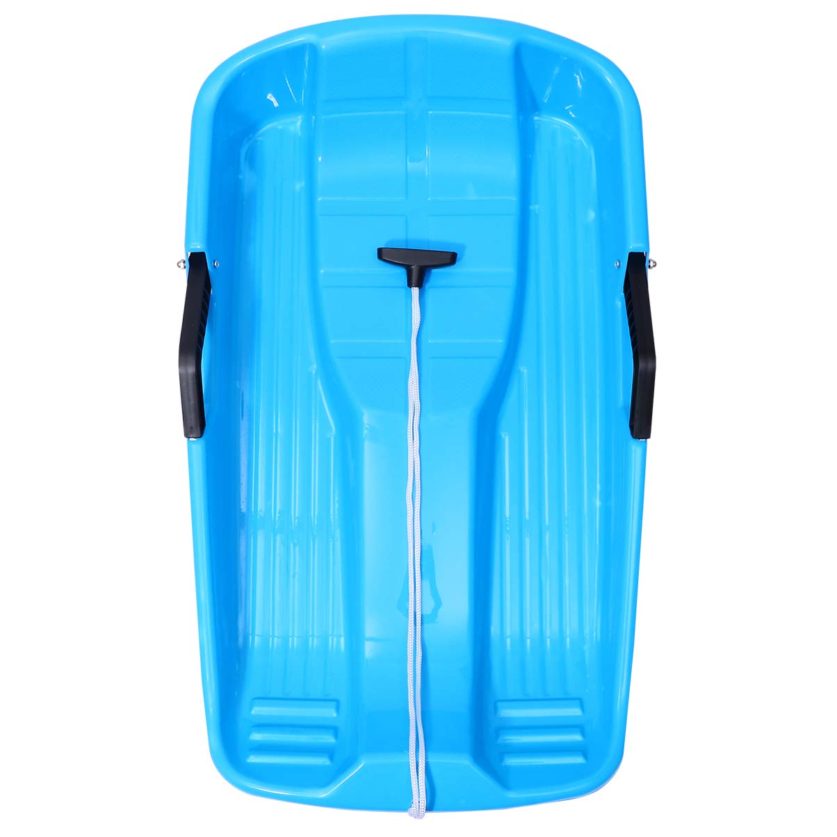 Snow Sled Downhill Toboggan Plastic Winter Snow Saucer Snow Slider Disc Board with Handle for Adults