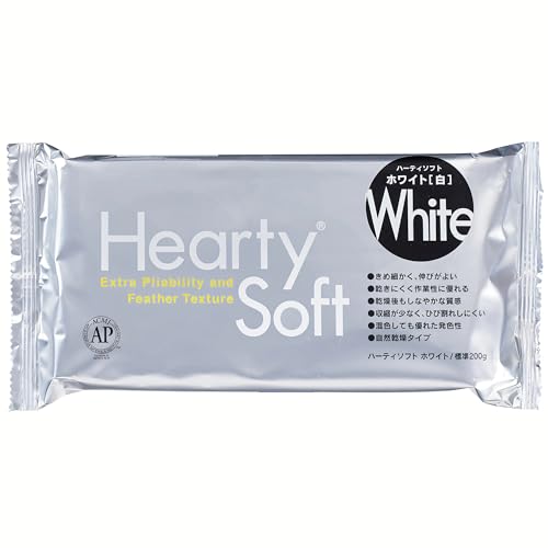 Padico Hearty Soft Clay, White, Lightweight Air Dry Clay 180g (6.3 oz) | Fine & Flexible Texture Perfect for Flowers, Sweets & Deco, Miniature Food