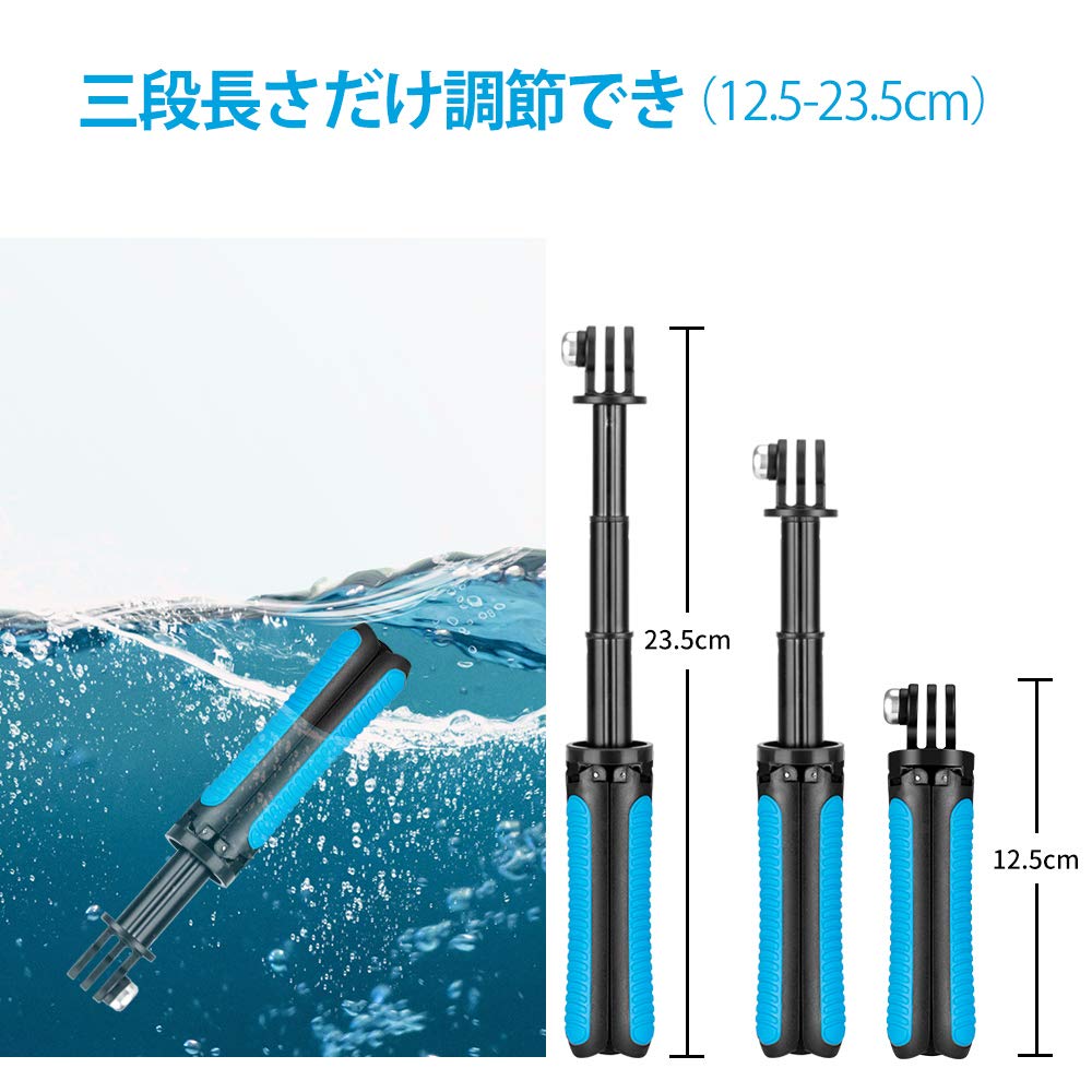 TELESIN Mini Telescopic Handheld Pole Selfie Stick Tripod Handheld Monopod for Gopro/Osmo Action/SJCAM/AKASO/Other Sports Cameras