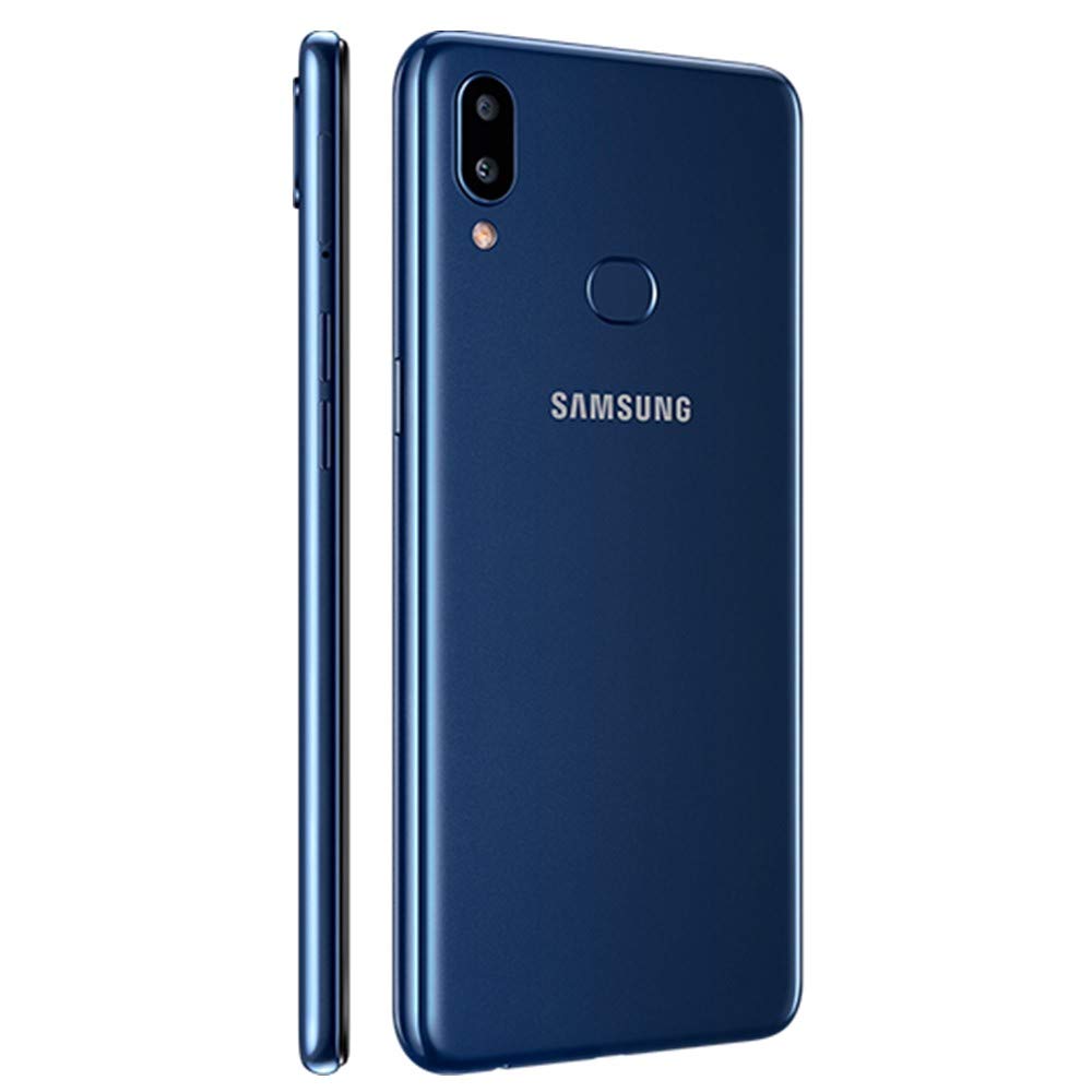 Samsung Galaxy A10s with Fingerprint (32GB, 2GB RAM) 6.2", Android 9.0, Dual SIM GSM Factory Unlocked A107M/DS - US + Global 4G LTE International Model (Blue, 32GB + 64GB SD Bundle)