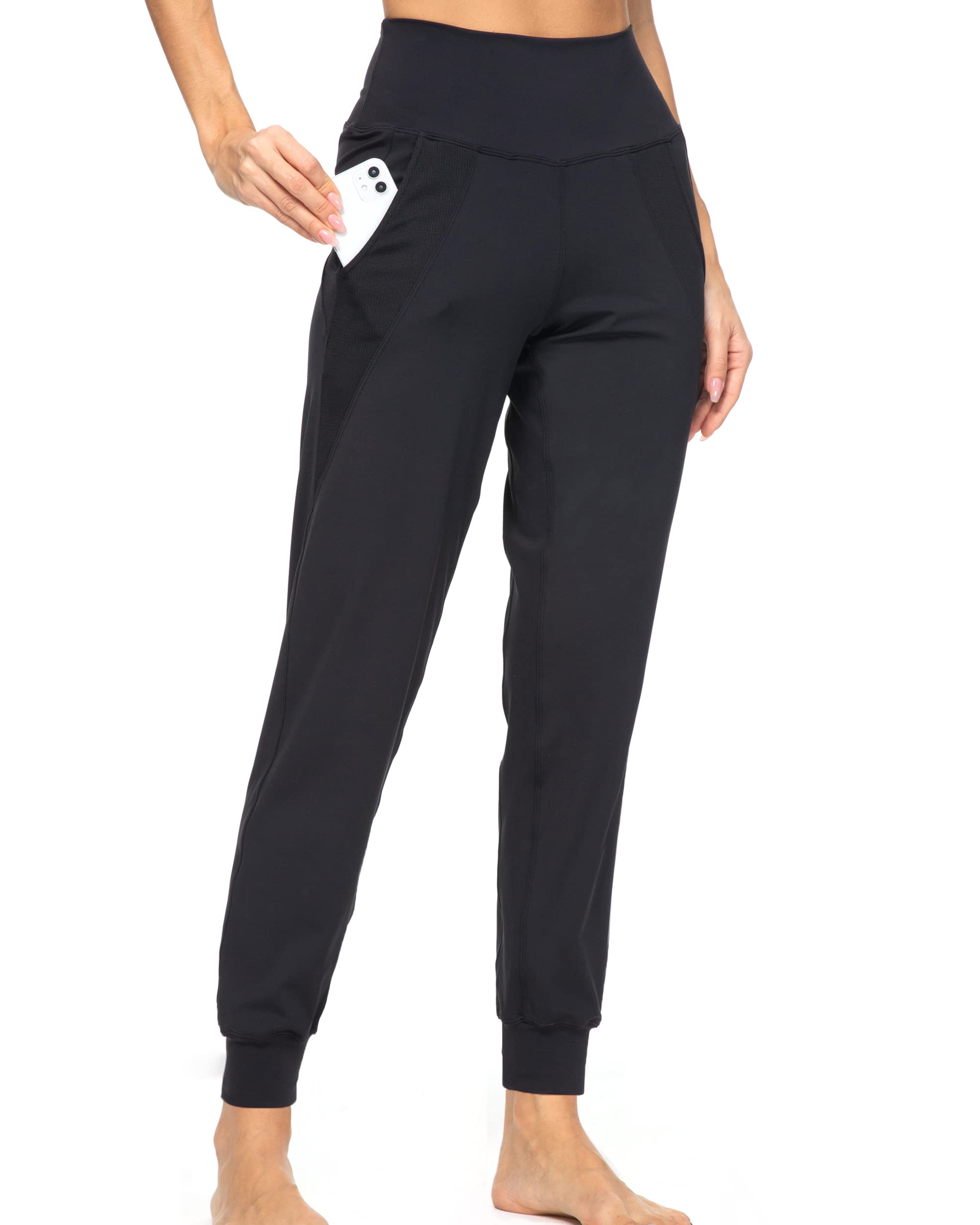 Womens Hiking Pants Waterproof - Cargo Joggers for Women with Pockets Lightweight Quick Dry Travel Camping Pants (Black1, Large)