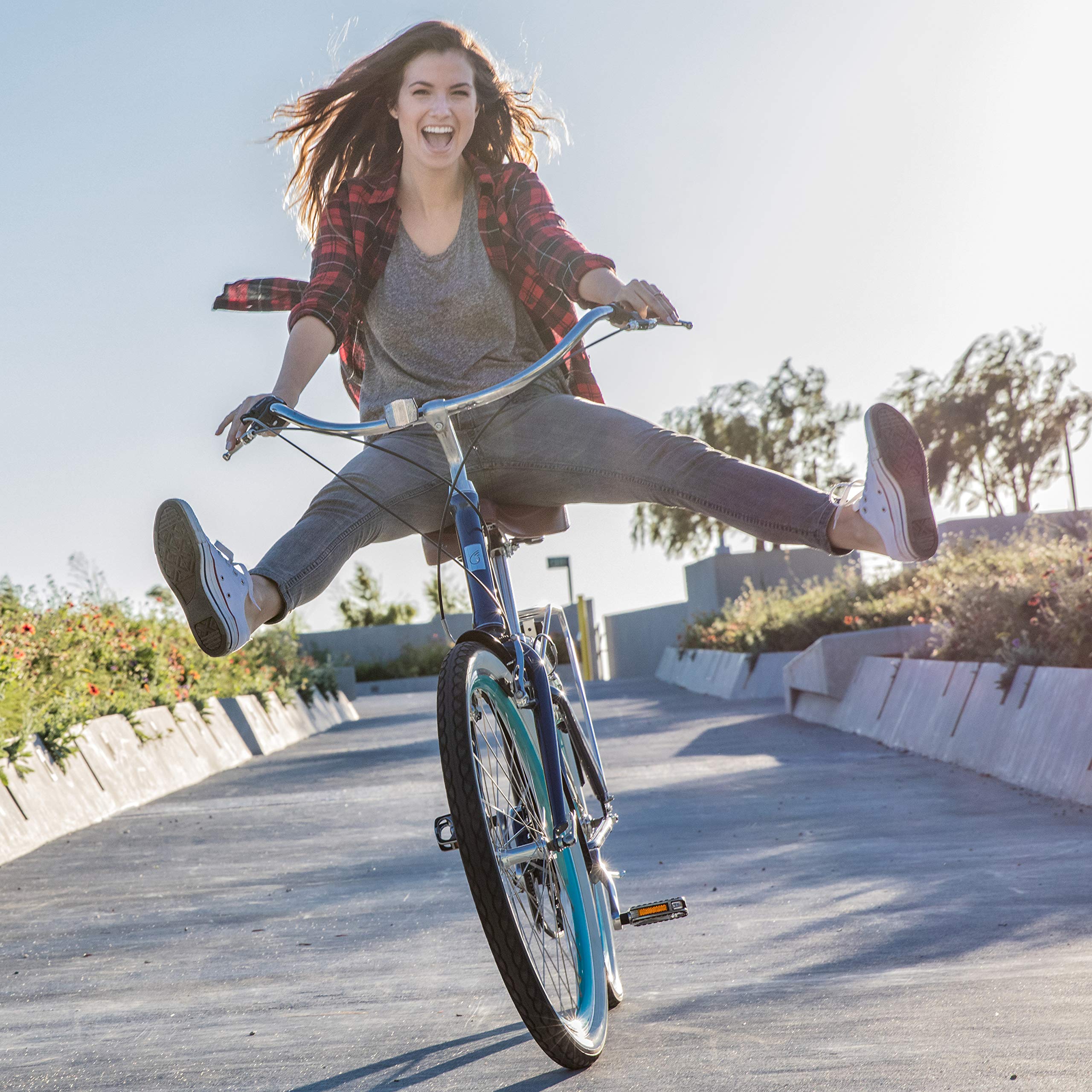 sixthreezero EVRYjourney Women's 1/3/7/21 Speed Step-Through Hybrid Cruiser Bicycle, 26"/24" Wheels, Multiple Colors