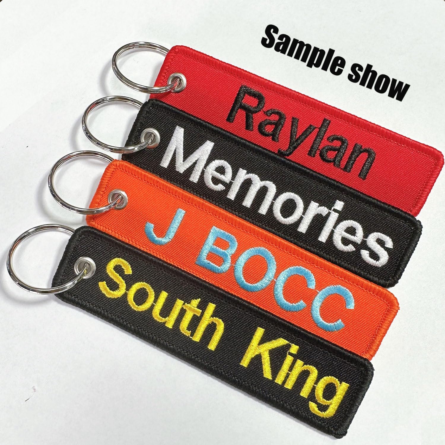 ssass Personalized Keychain, Custom Embroidery Double Sided Text Keyring, Unique Gift Keychain for Men/Women Motorcycle Scooter Car