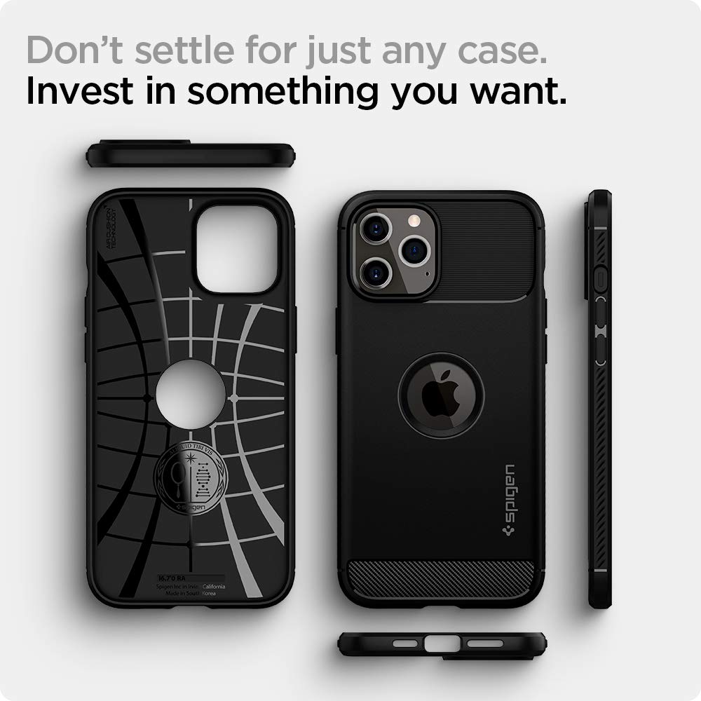Spigen Rugged Armor Designed for iPhone 12 Pro Max Case (2020) - Matte Black