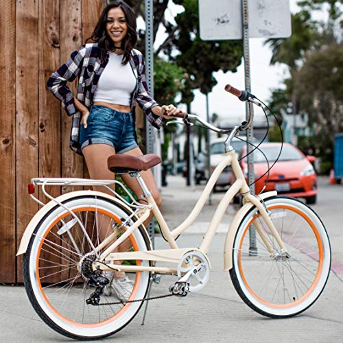 sixthreezero EVRYjourney Women's 1/3/7/21 Speed Step-Through Hybrid Cruiser Bicycle, 26"/24" Wheels, Multiple Colors