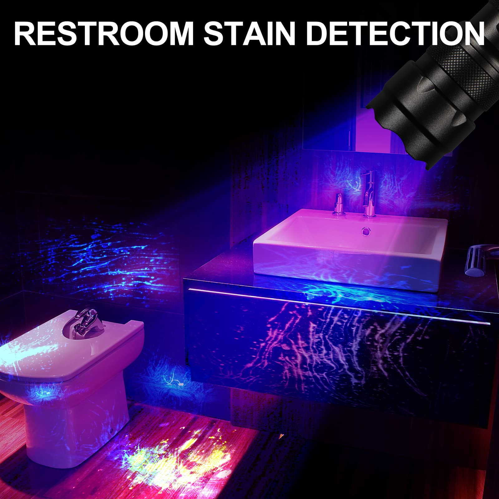ULTRAFIRE UV Flashlight 395-405 nm Led Blacklight for Curing UV Glue, Leak Detector, Pet Urine Stain
