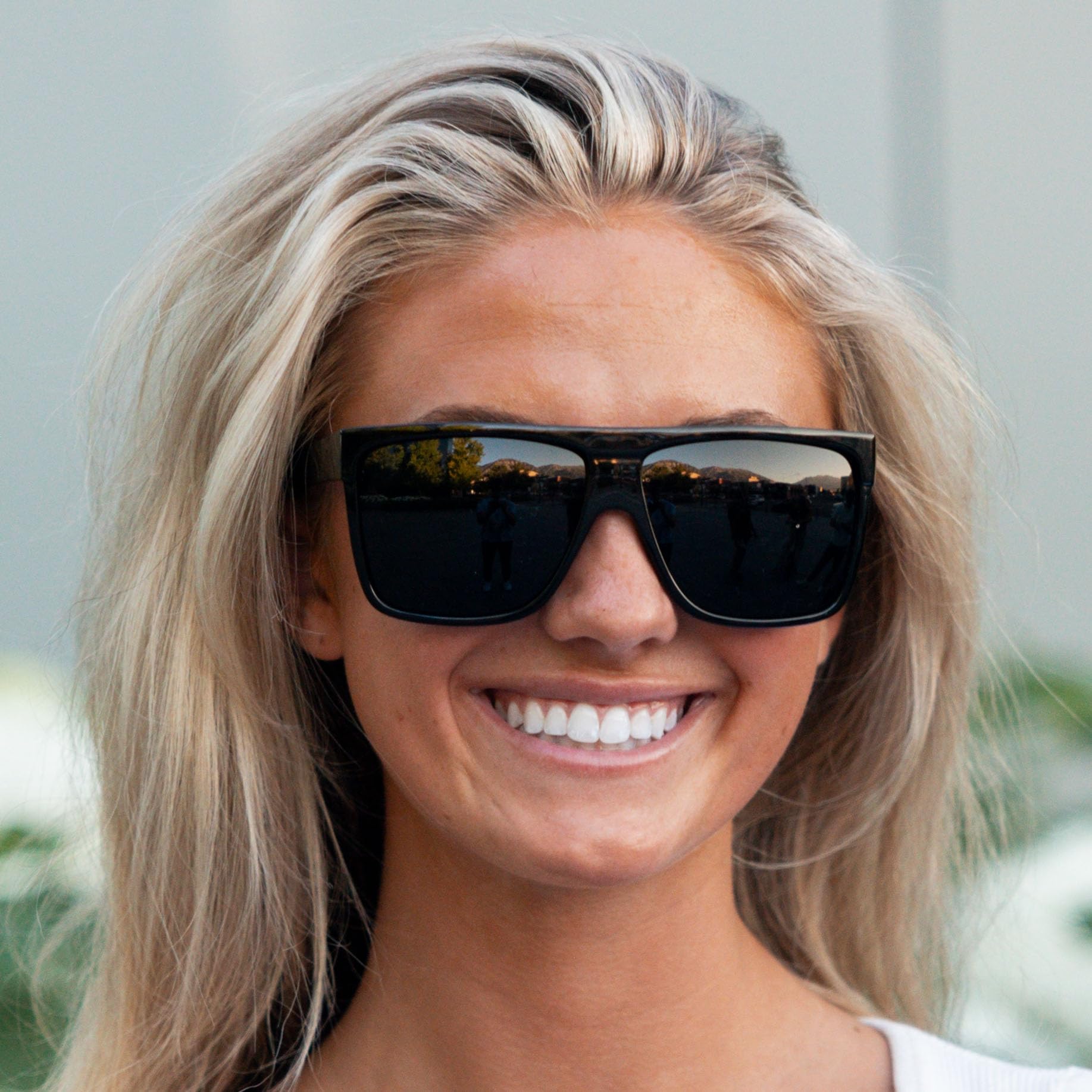 ShadyVEU Super Dark Black Lens Flat Top Square Oversize Migraine Shades Blackout Glasses Retro Sunglasses (Super Dark Lens)