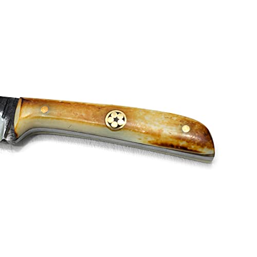 Titan International Knives Carbon Steel Skinning Knife TC-30 | Utility Neck Knife EDC | Leather Sheath with Neck String