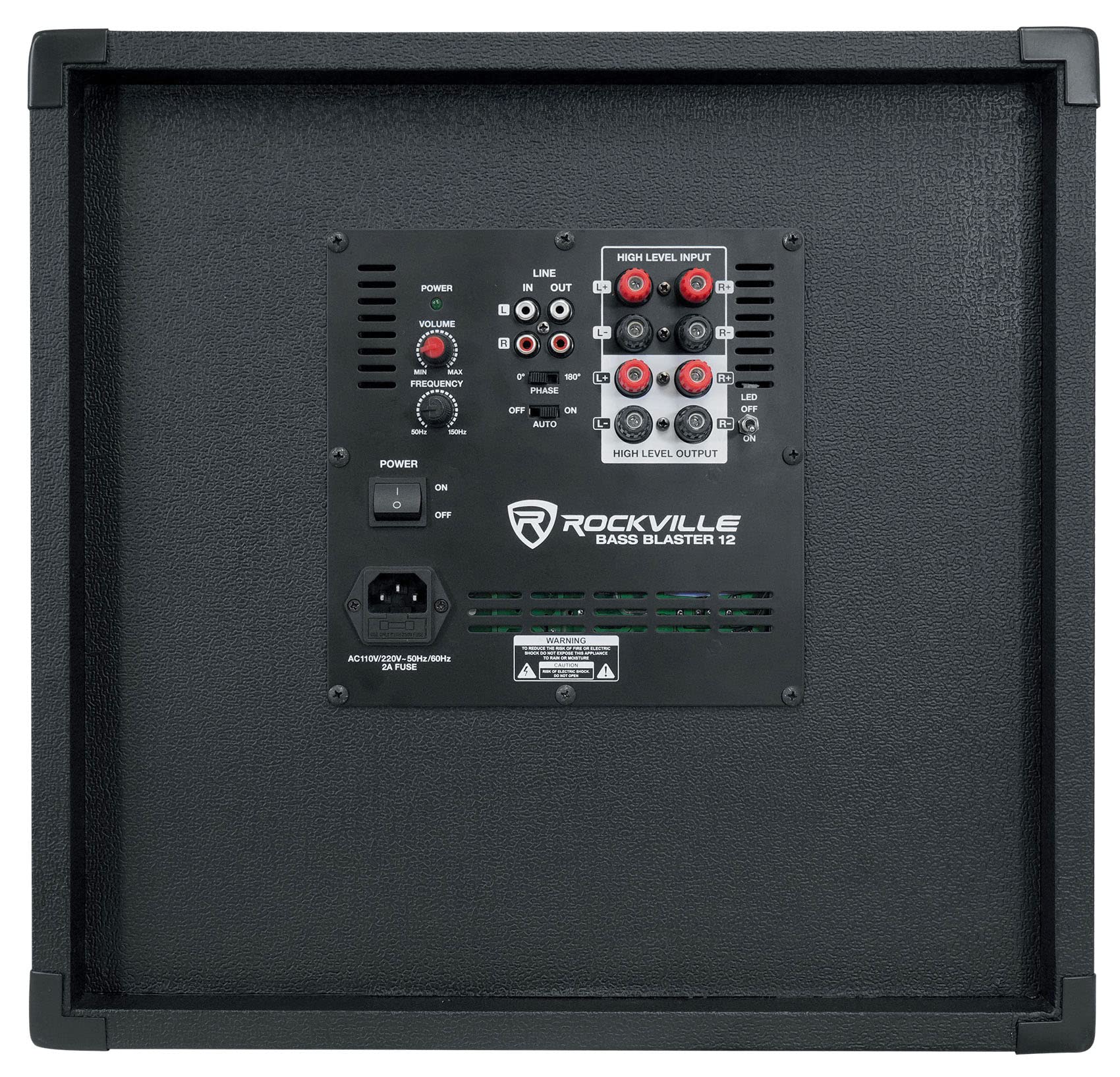 Rockville BASS Blaster 12 12" 800w Powered Home Audio Subwoofer Theater Sub, Black