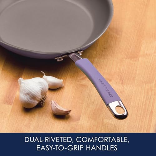 Rachael Ray Cucina Nonstick Cookware Pots and Pans Set, 12 Piece, Lavender Purple