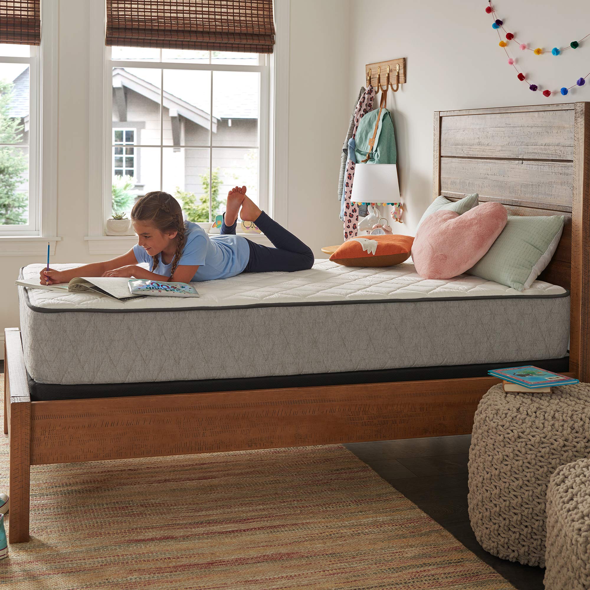 Sealy Essentials Spring Osage Bed Mattress Conventional, Twin, white