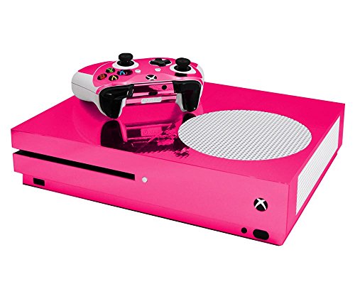 Pink Chrome Mirror - Vinyl Decal Mod Skin Kit by System Skins - Compatible with Microsoft Xbox One Slim (XB1 Slim)