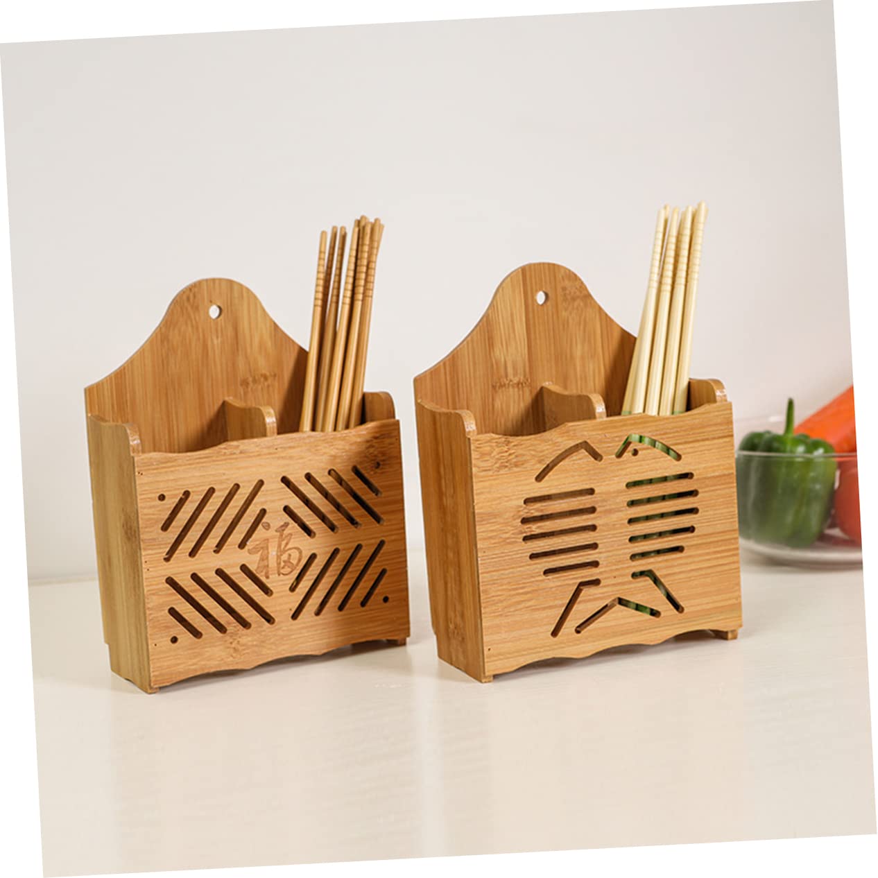 Uonlytech Bamboo Drying Rack Drain Chopsticks Holder Spoon Holder Spoons Silverware Kitchen Drainer Rack Silverware Holder Flatware Organizer Flatware Holder Fork 1pc
