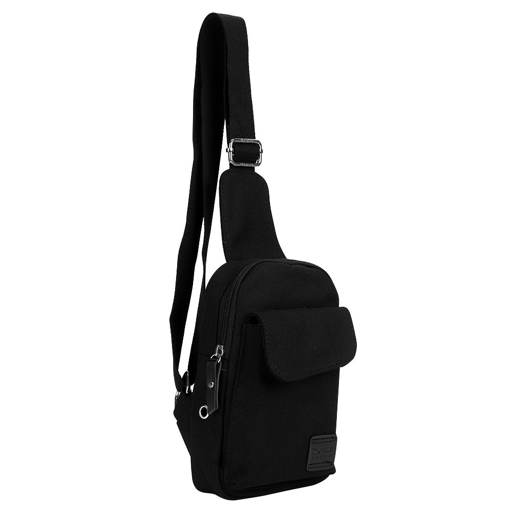 Water Resistant Canvas Sling Bag Multipurpose Crossbody Shoulder Chest Bag One Strap Small Backpack Sidewall Sling Front Backpack Casual Daypack for Travel Gym Sport Hiking Walking Biking Cycling