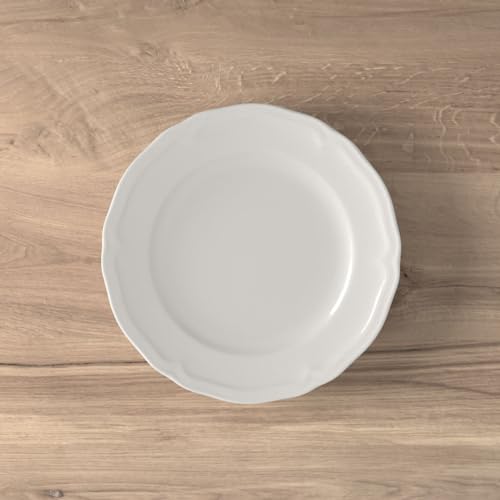 Villeroy & Boch Manoir 18-Piece Dinnerware Set, Plates & Bowls, Premium Porcelain, Made in Germany, White, Large