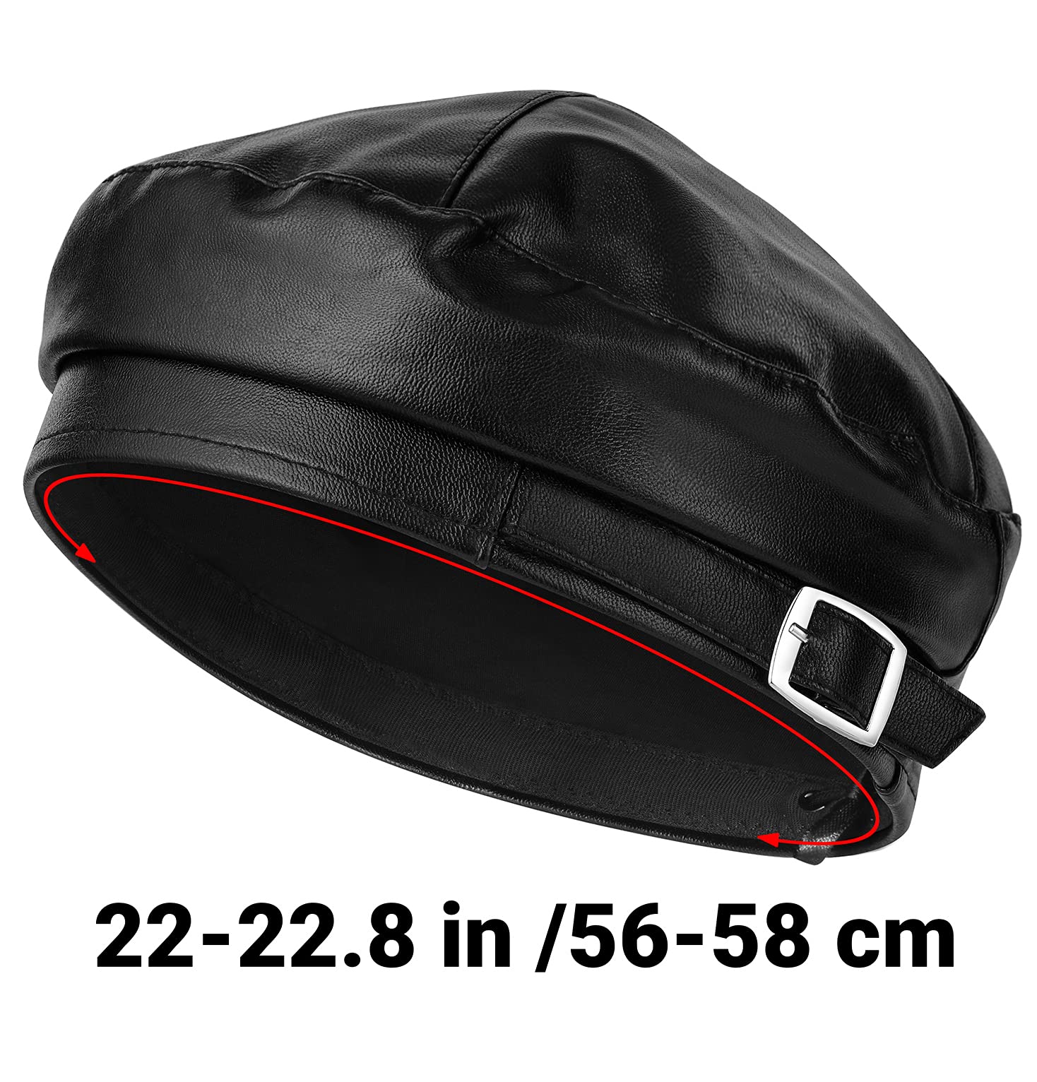 WETOO Women Beret Hat PU Leather Beret French Black Beret Artist Beret Cap