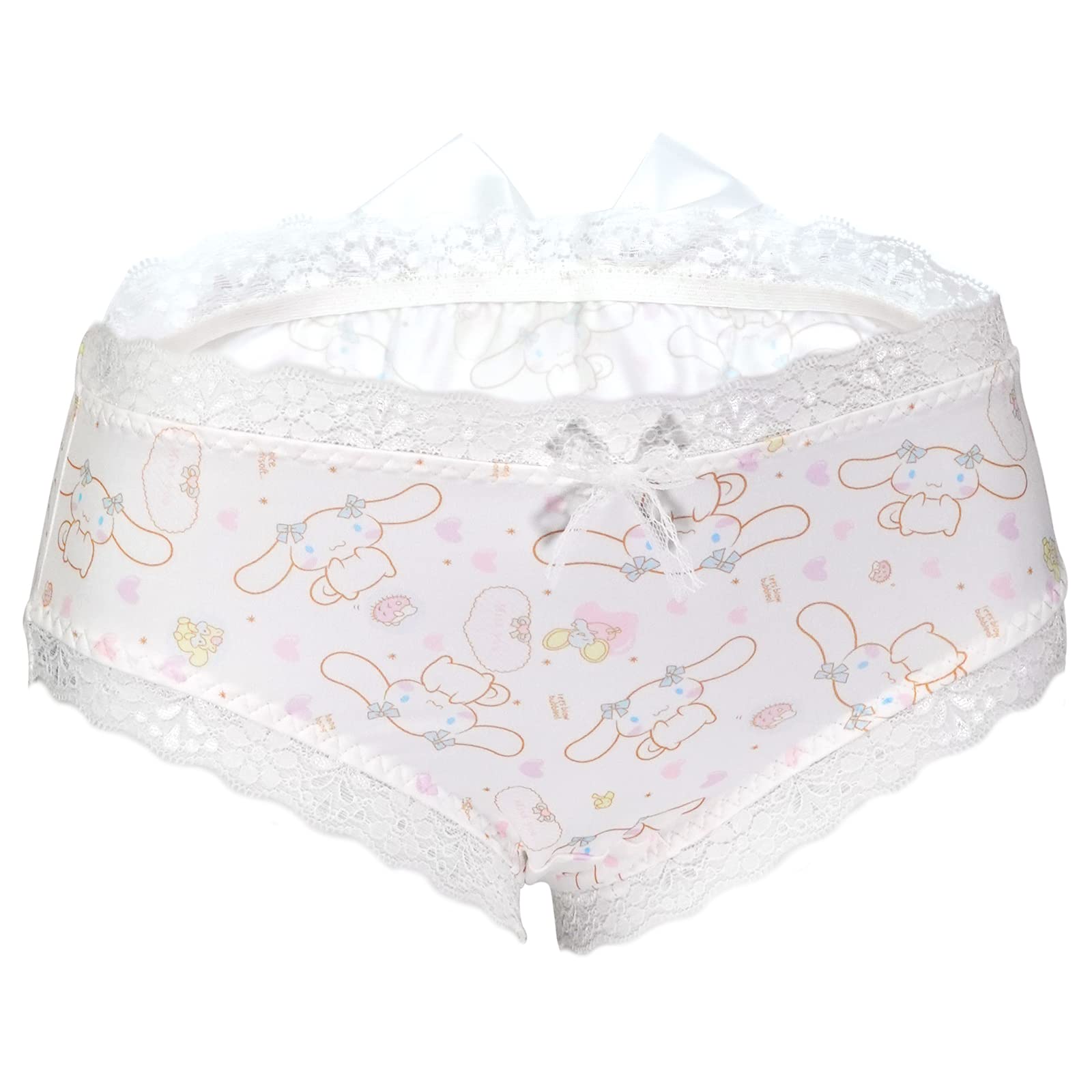 Paloli Women’s Cute Wirefree Lingerie Set, Cinnamoroll Bikini Set Ruffle Trim Bra And Panty - 100% Cotton