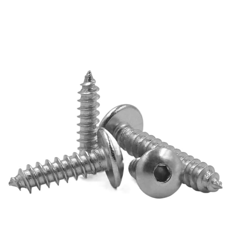 RAKTDA Hexagon Socket Screws 10pcs 304 Stainless Steel Umbrella Head/Mushroom Head Hexagonal self-Tapping Screws Large Flat Head Hexagonal self-Tapping Screws (Size : M5*12)