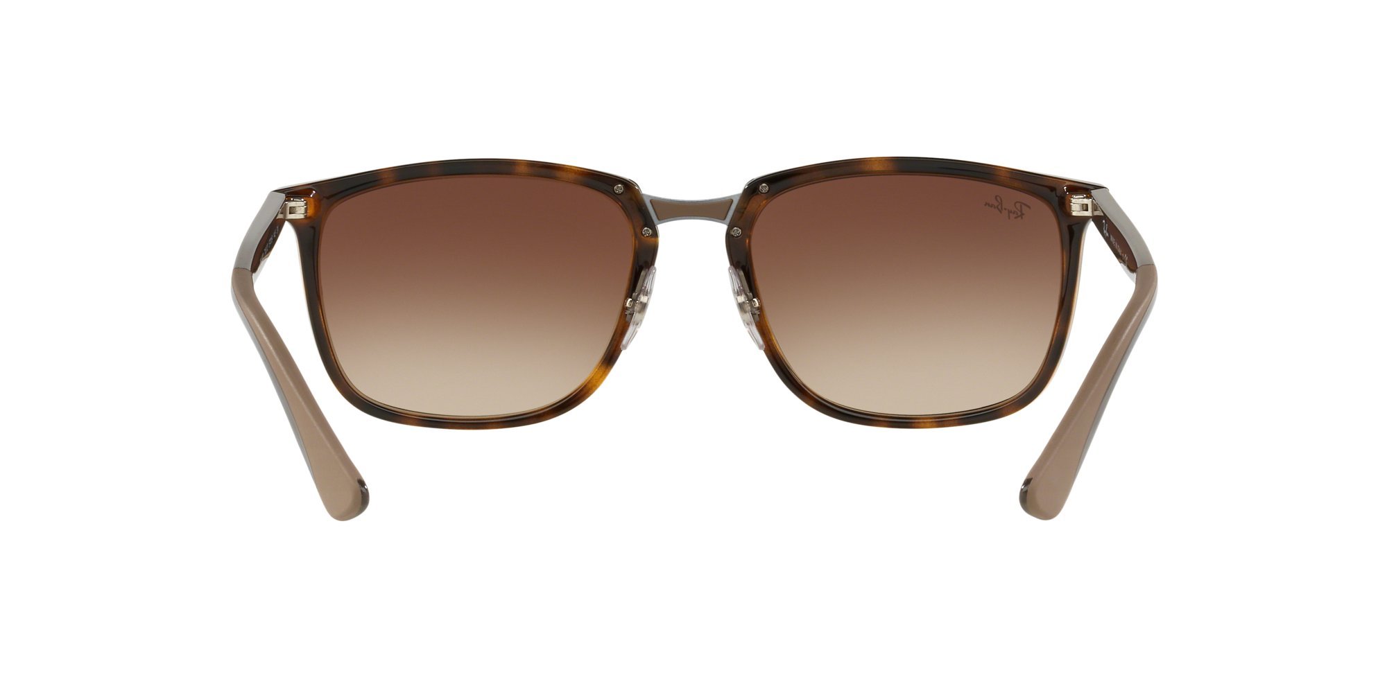 Ray-Ban Men's Rb4303 Polarized Rectangular Sunglasses, Light Havana/Brown Gradient, 57 mm