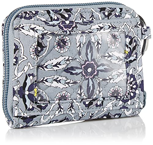 Vera Bradley Women's Cotton Petite Zip-around Wallet With RFID Protection, Plaza Tile - Recycled Cotton, One Size
