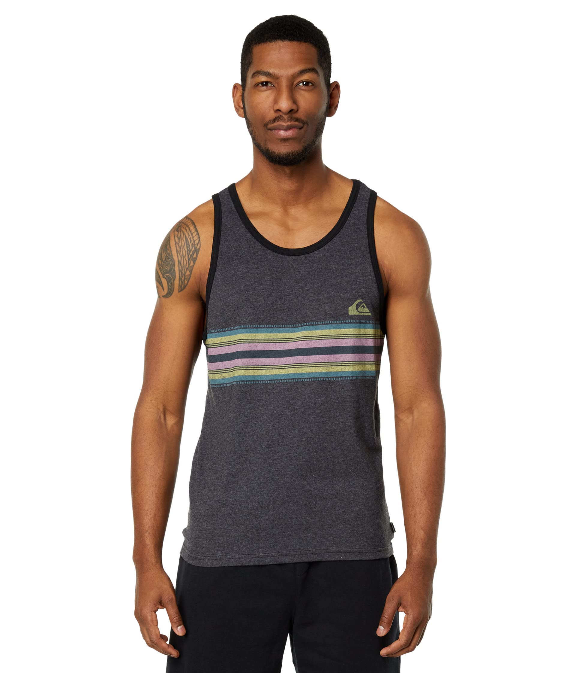 Quiksilver Men's Streamline Tank Tee Shirt, Charcoal Heather, Small