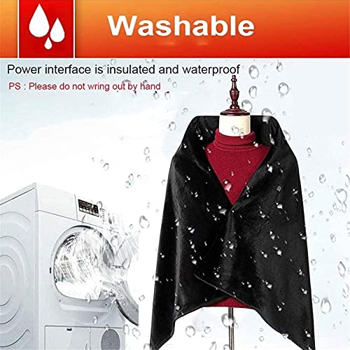 USB Electric Heated Blanket Wrap Shawl, Heated Cape, Electric Lap Flannel Blanket, with 3 Heating Settings, 35℃-60℃, for car, Office, Family Travel, Machine Washable