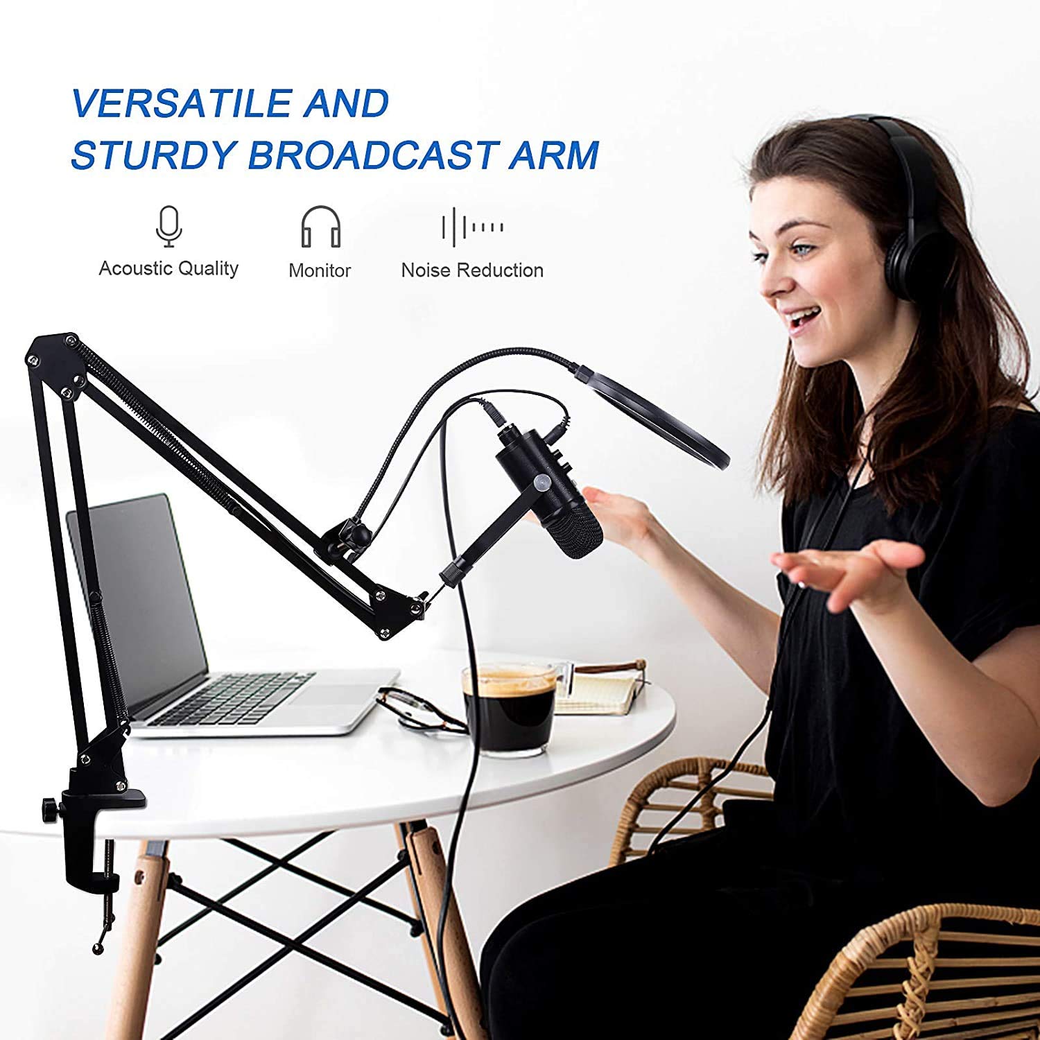 USB Microphone Condenser Computer PC Gaming Mic Podcast Microphone Kit for Streaming,Recording,Vocals,ASMR,Voice,Cardioid Studio Microphone for Phone/Pad/Android/MAC/Laptop/PS4/USB C Phone,YouTube