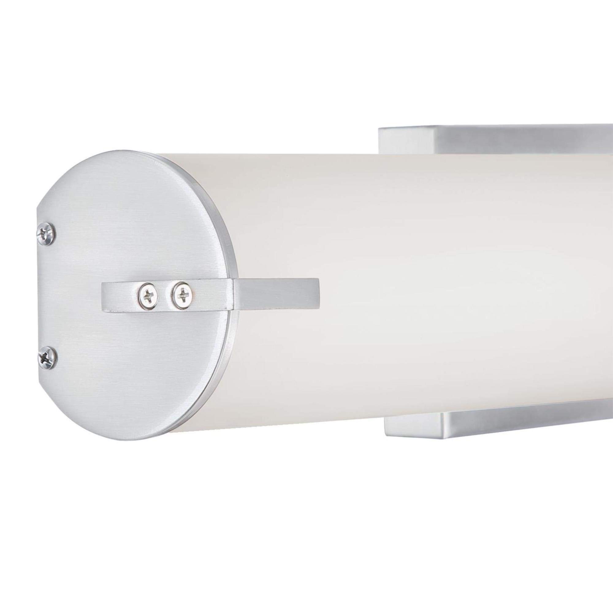 Westinghouse 6112100 Transitional One-Light, 25 Watt Dimmable LED Indoor Wall Light with Color Temperature Selection Brushed Nickel Finish, White Frosted Shade