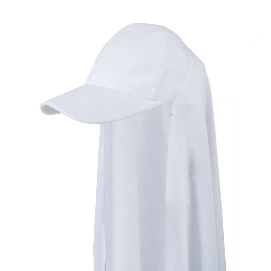 Premium Jersey Hijab with Hat │Lightweight Jersey Knit Hijab for Women Muslim │Solid Color Instant Hijab - Sports Head Scarf (White)