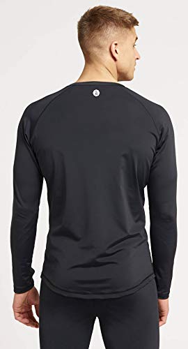 Solbari UPF 50+ Men's Sun Protection Long Sleeve Rashguard Aqua Sport Collection - Small - Black - UV Protection, Sun Protective