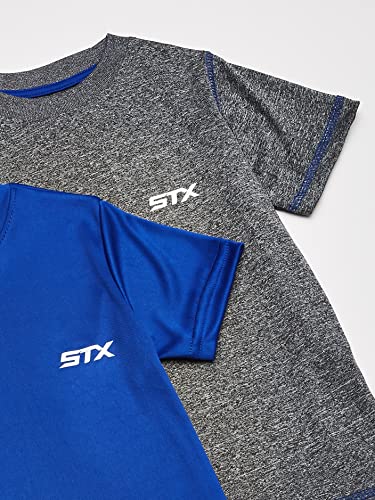 STX Big Boys Active T-Shirt and Packs, 2 Pack -Royal/Gray -TX61, 14/16