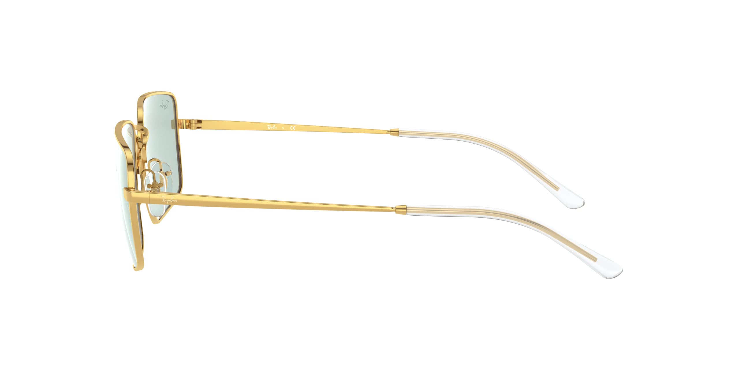 Ray-Ban Rb3669 Polarized Rectangular Sunglasses, Gold/Evolve Photochromic Blue to Violet, 55 mm