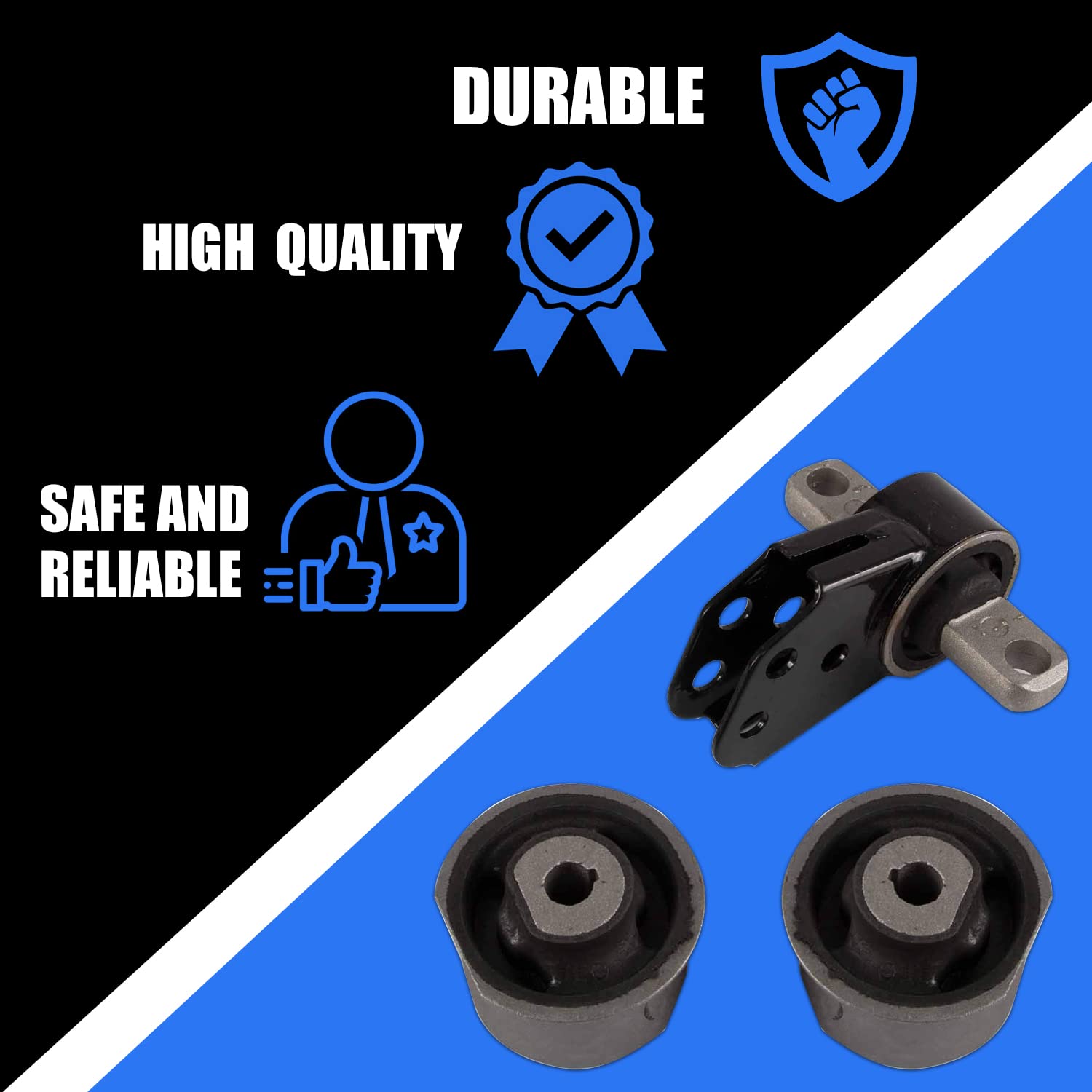 RANSOTO Front Differential Mount With 1 Front Axle Mount & 2 Front Axle Bushing Compatible with 2005 2006 2007 2008 2009 2010 Jeep Grand Cherokee Commander Replaces 52114354AA 52089516AB