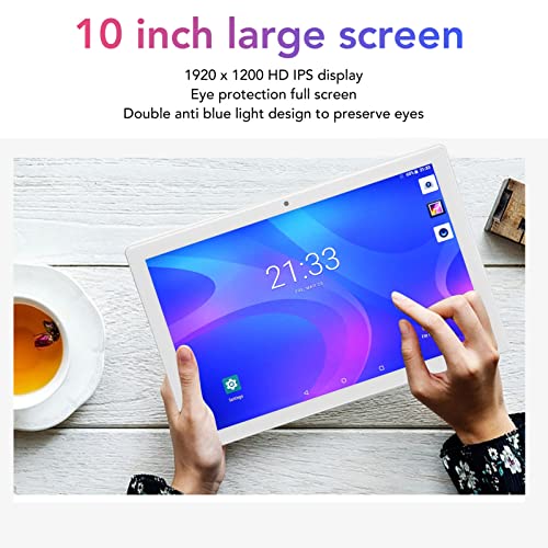 UPQRSG 10 Inch Tablet, 8 Core Processor 8GB add 256GB, 2.4G 5G Dual Band WiFi for 11 8MP 13MP 1920X1200 IPS HD Touch Screen with 8800Mah Silver Tablet 100‑240V(US)