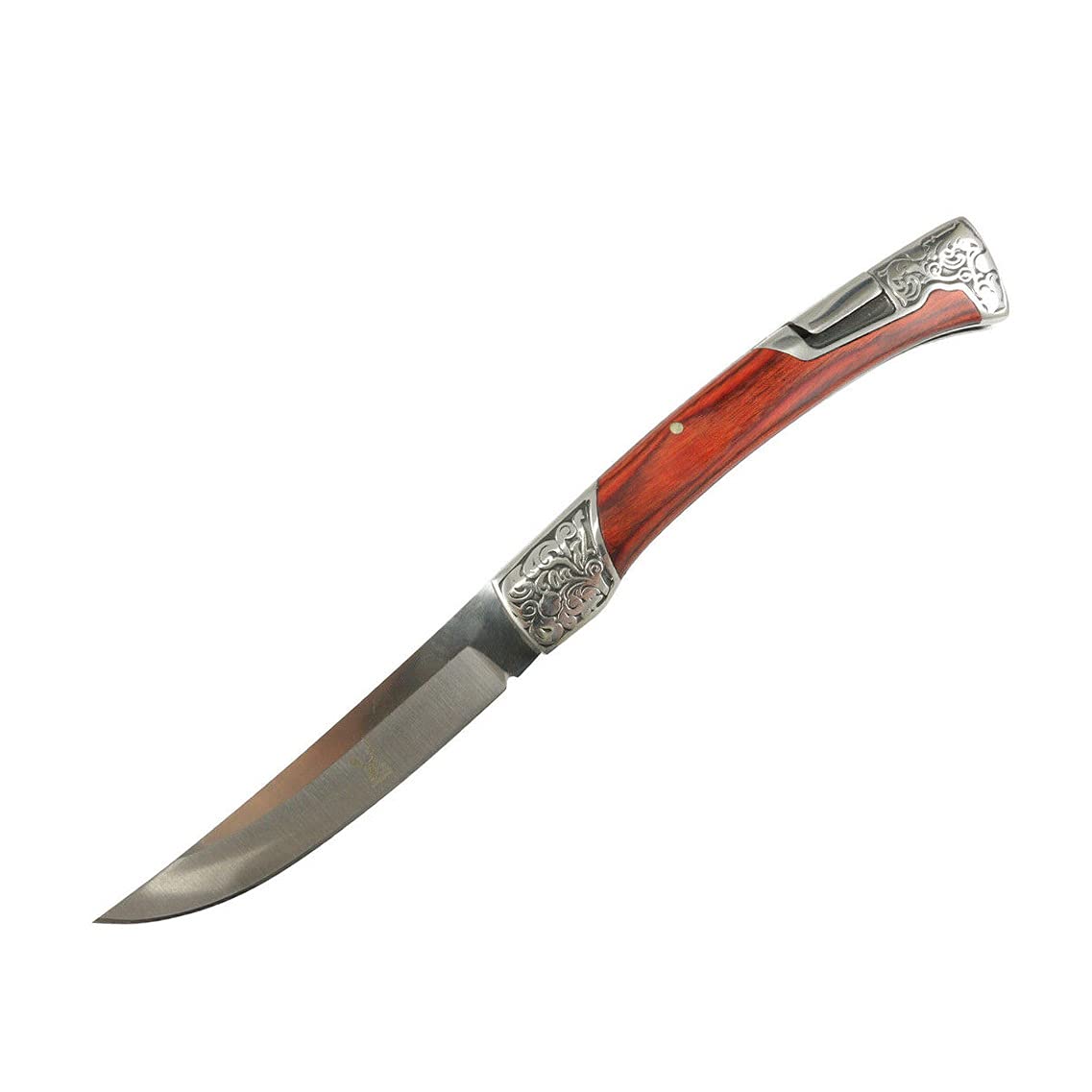 Theboneedge Red Rosewood Handle Engraved Design 9" Open Folding Pocket Knife 3cr13 Steel Outdoor Survival Hunting Knife for Camping by Survival Steel