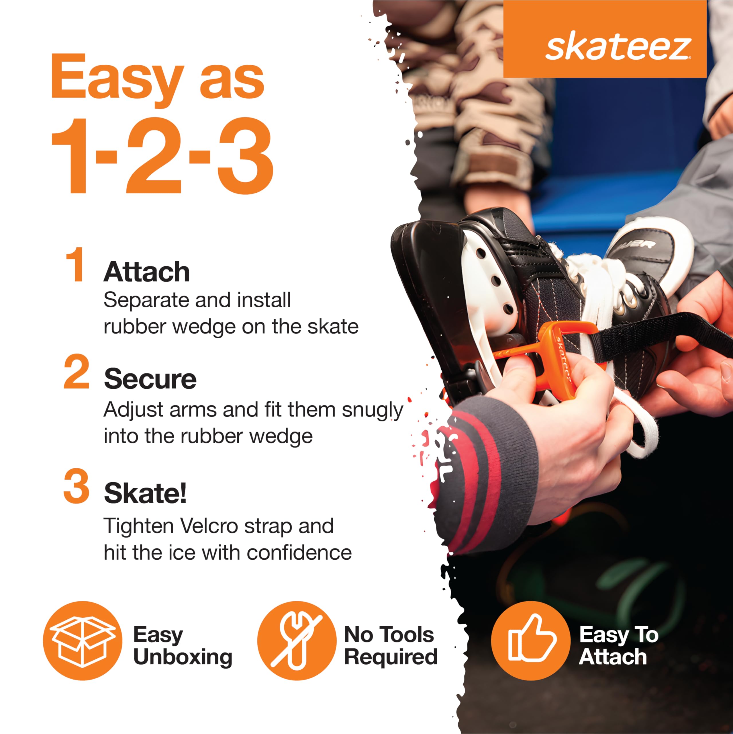 Skateez Skate Trainers for Ice Skates (Medium, Grey) - Ice Skate Trainer for Kids, Toddlers, Youth & Beginners | Skate Trainer Kids | Learn to Skate Aid
