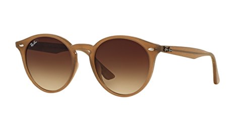 Ray-Ban RB2180F Low Bridge Fit Round Sunglasses, Turtledove/Brown Gradient, 49 mm