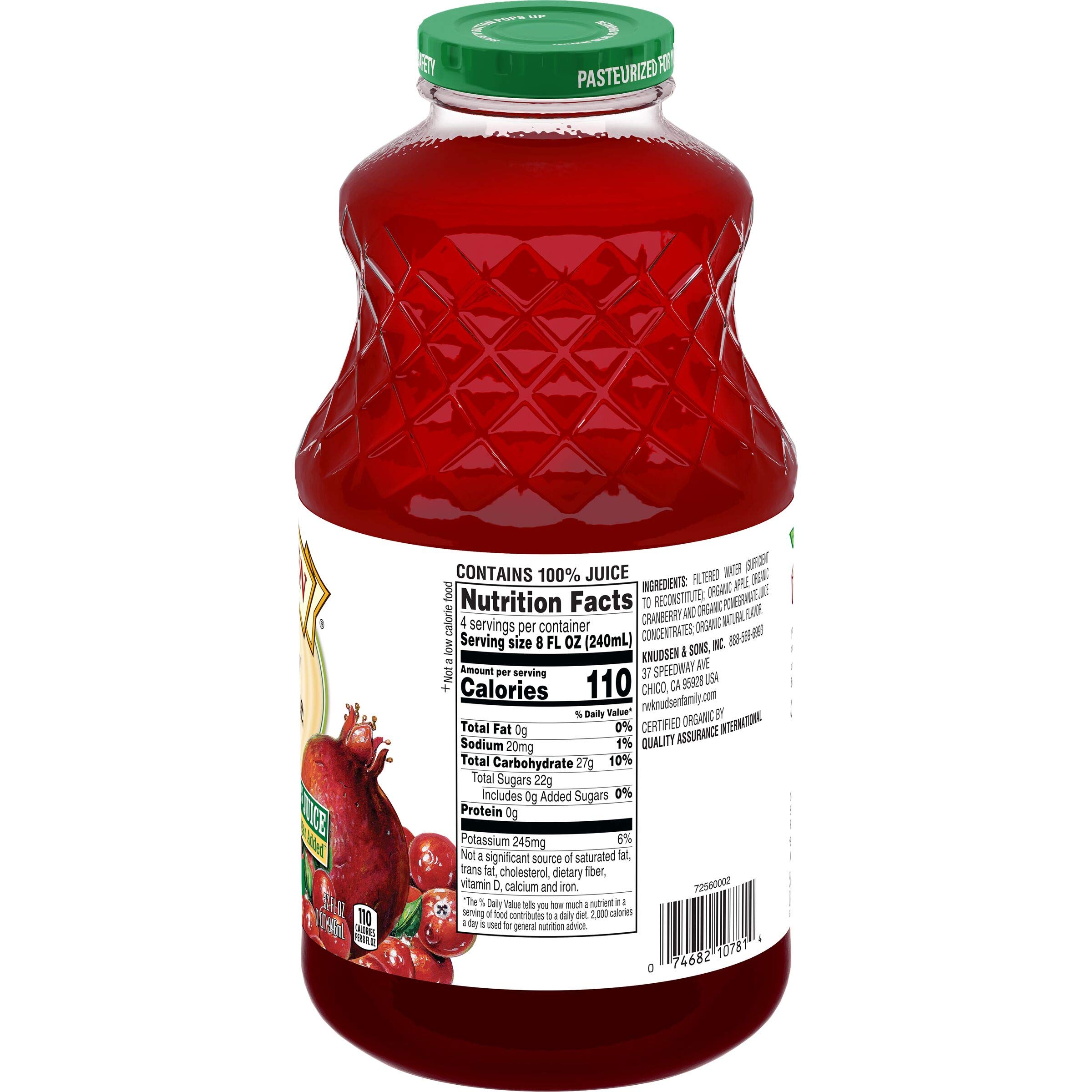 R.W. Knudsen Family Organic Cranberry Pomegranate Juice Blend, 32 Ounces