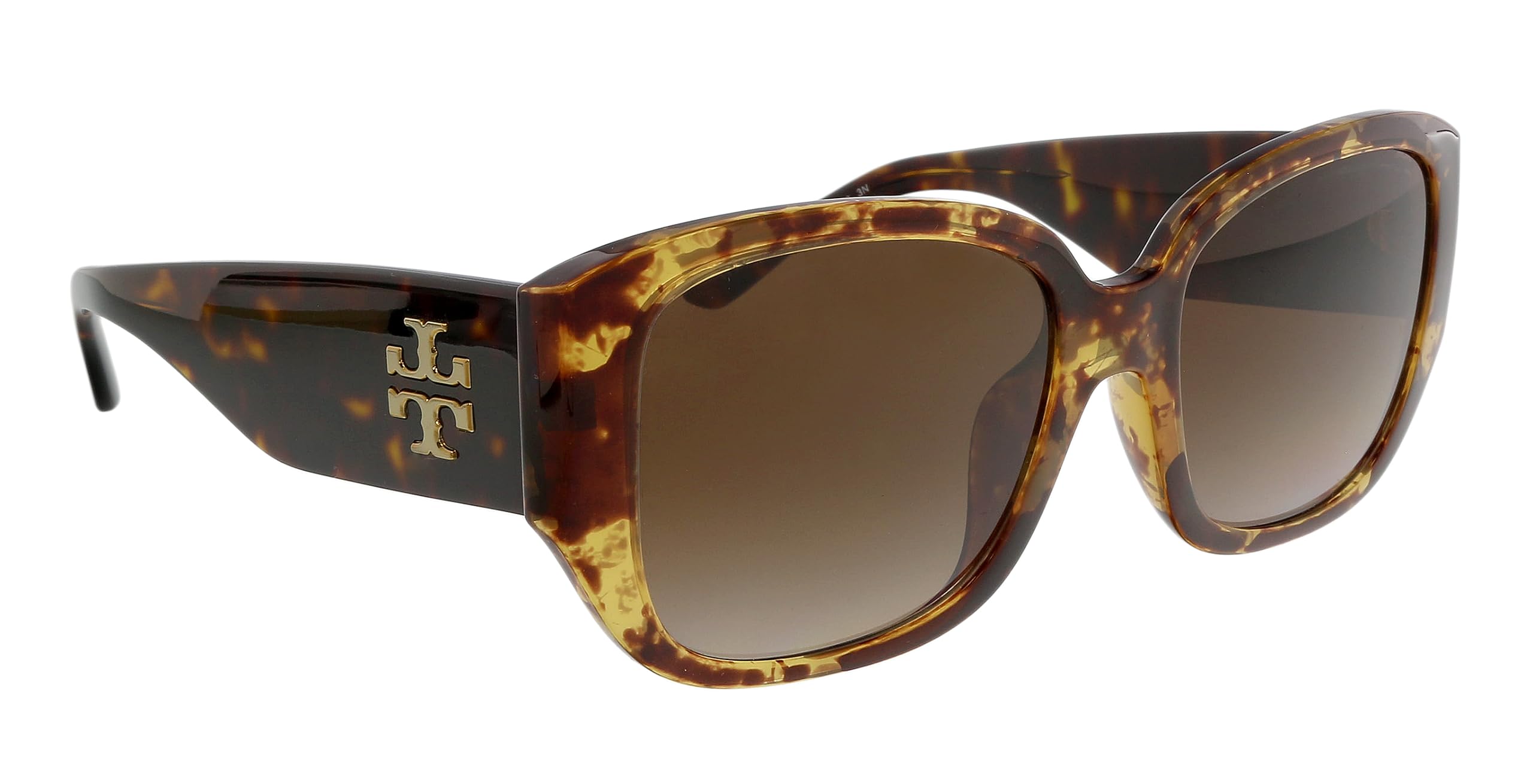 Tory Burch Women's Round Fashion Sunglasses, Dark Tortoise/Brown Gradient, One Size