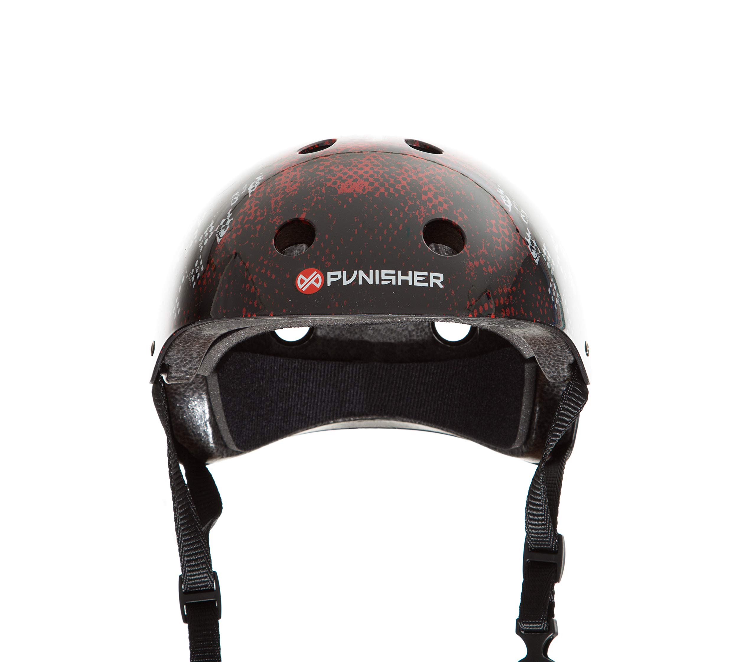 Punisher Skateboards TNT 11-Vent Multi-Sport Skateboard and BMX Helmet, Youth Size Medium, Includes Extra Helmet Pads, black, tnt (9202)