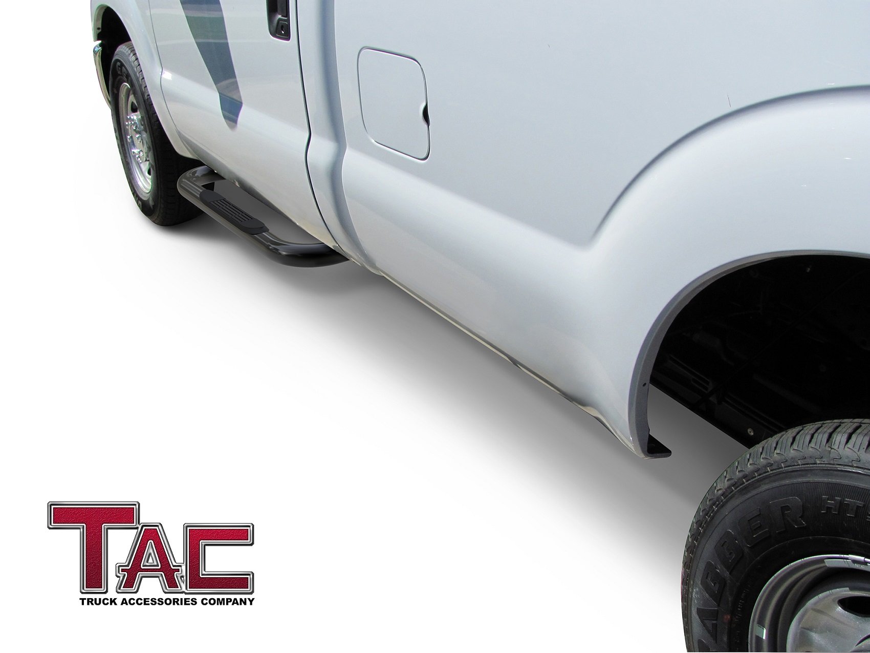 TAC Side Step Fit 2015-2024 Ford F150 Regular Cab | 2017-2024 Ford F250/F350/F450/F550 Super Duty Regular Cab 3" Black Nerf Bars Running Boards Off Road 2pcs