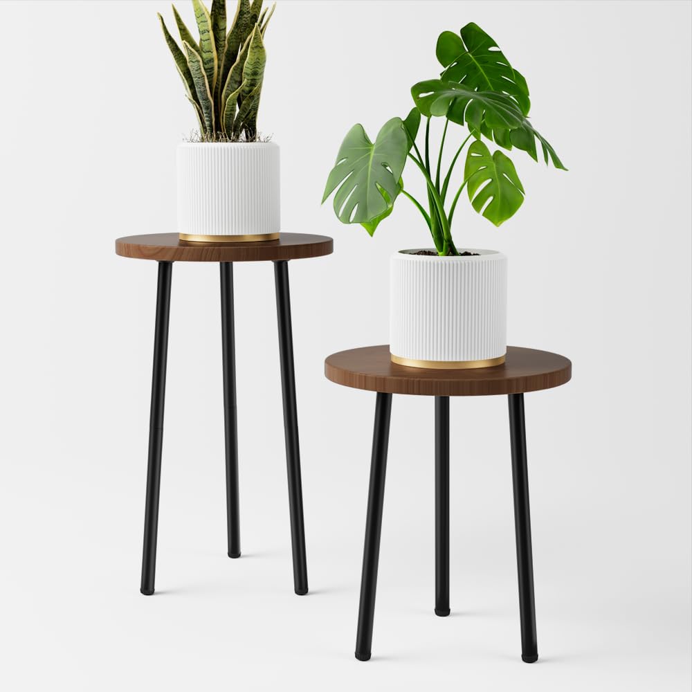 SAKSUN Plant Stand Indoor, Mid Century Plant Holder 2 Pack , Corner Plant Stand Modern Plant Table for Indoor Plants Home & Garden Decor , Outdoor Plant Stands for Patio Garden Office Living Room