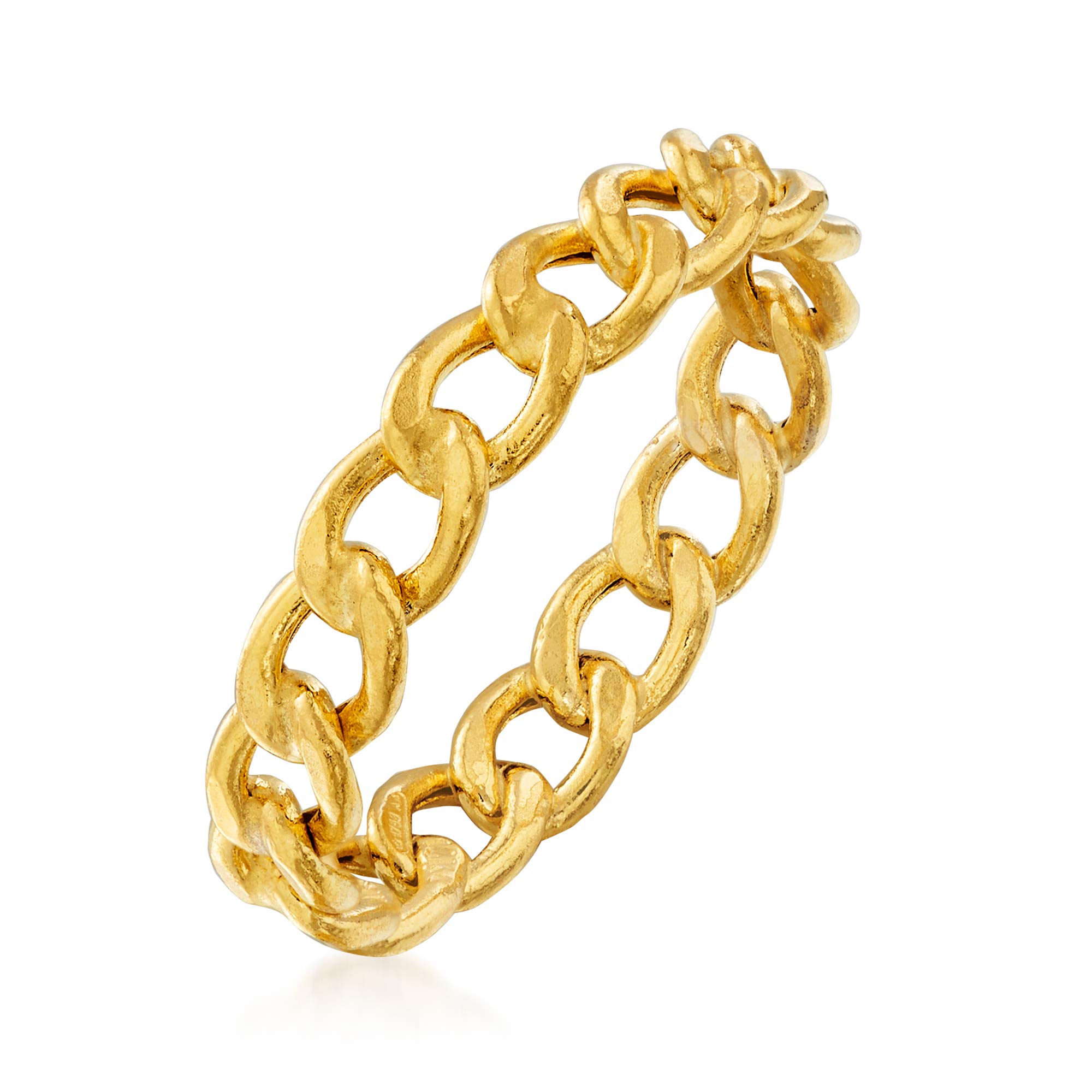RS Pure by Ross-Simons Italian 14kt Yellow Gold Curb-Link Ring. Size 7