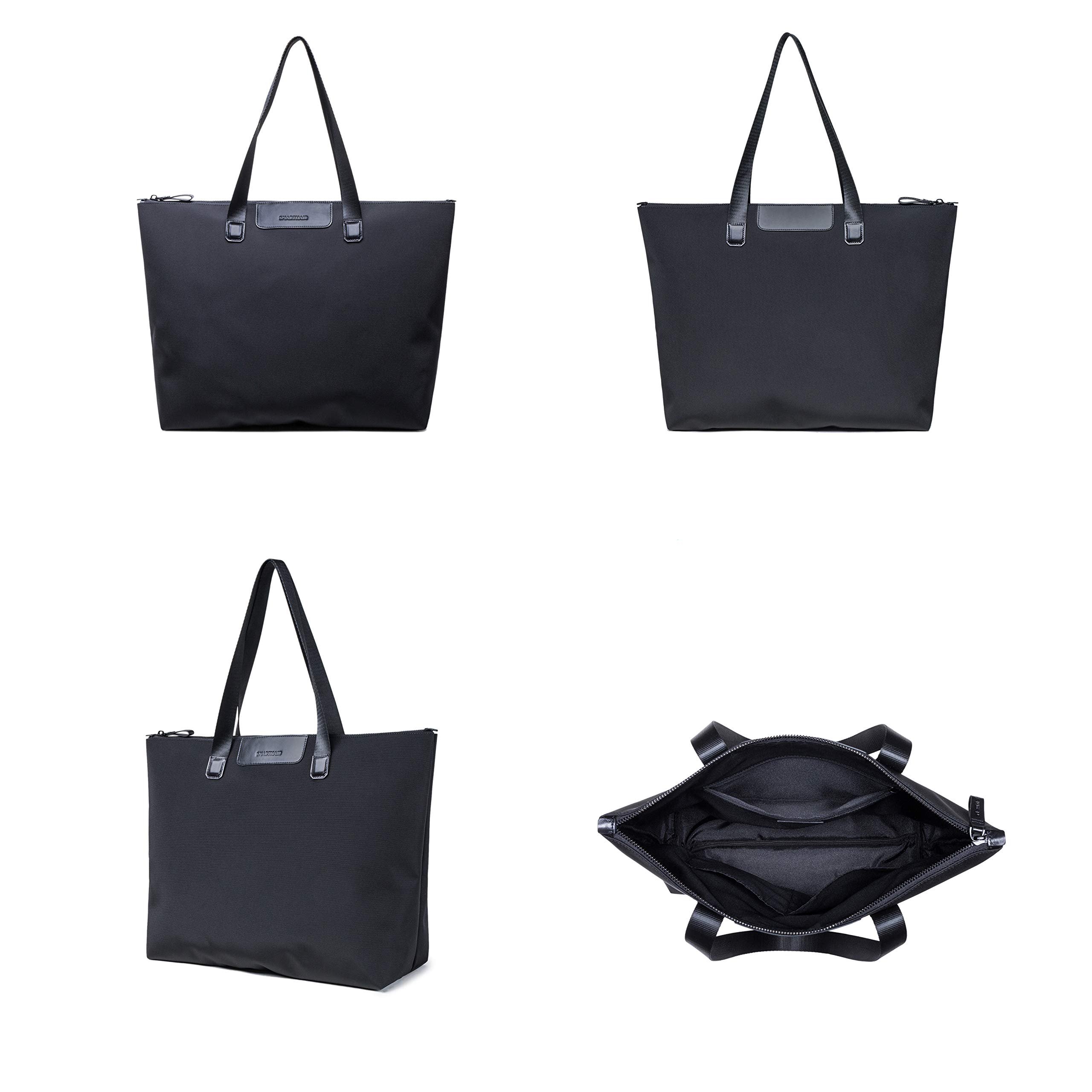 SMARTHAIR Womens Shoulder Bag Nylon Top Handle Satchel Handbag Tote Purse,Black,M,TA21