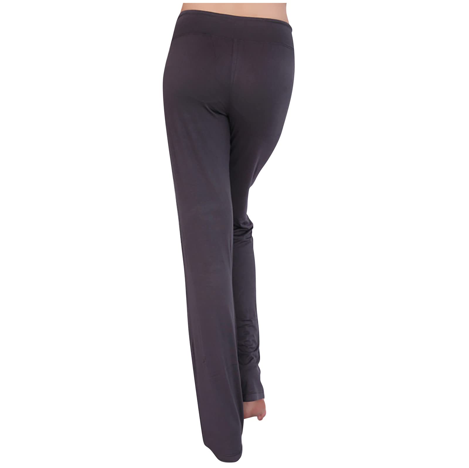 Womens Yoga Sweatpants High Waisted Flare Work Overalls Drawstring Button Casual Running Lounge Straight-Leg Elastic Pants