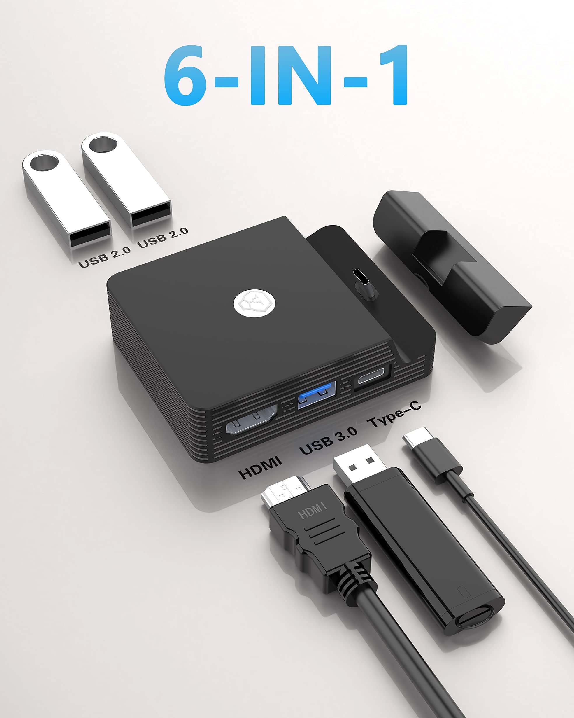 Valoin Docking Station for Nintendo Switch, Charging Dock Stand TV Adapter with 4K HDMI USB 3.0 Port, Replacement TV Dock for Nintendo Switch【6 Ports】 z69