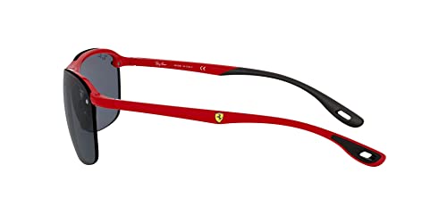 Ray-Ban RB4302M Scuderia Ferrari Collection Square Sunglasses, Red/Dark Grey, 62 mm