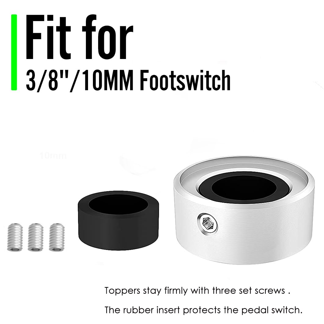 SOLUTEK Footswitch Topper Guitar Pedal Button Caps with 3 Set Screws and Protective Fitting Increasing Accuracy,Comfort for Common Switches diameter of 3/8"| SOLUTEK BUTTONS V1 6Pcs Multicolors
