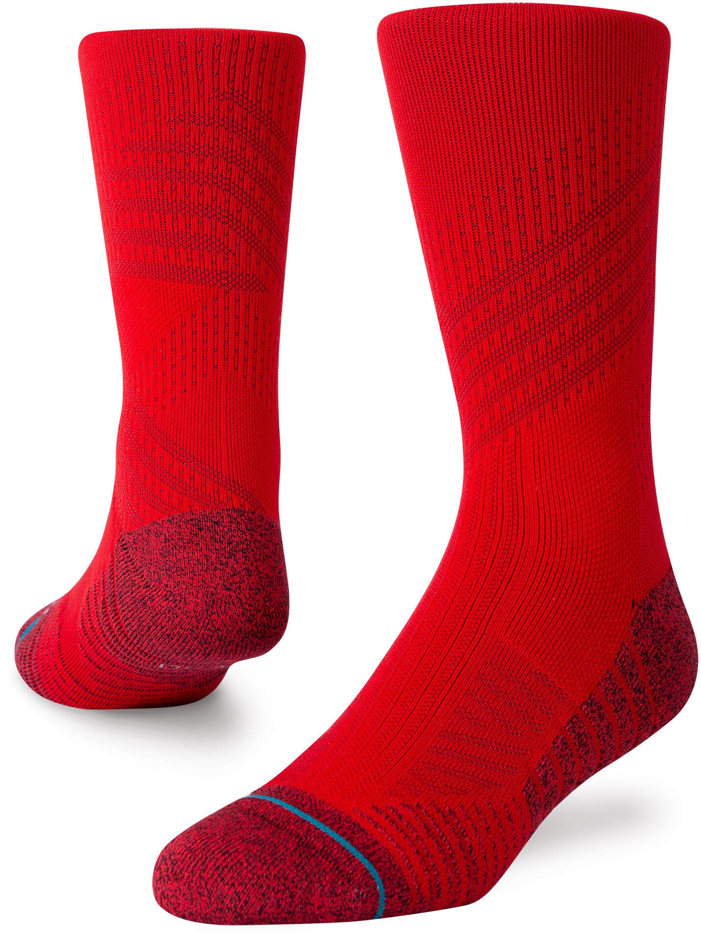 Stance Men's Sock Athletic Crew ST, Red, Large